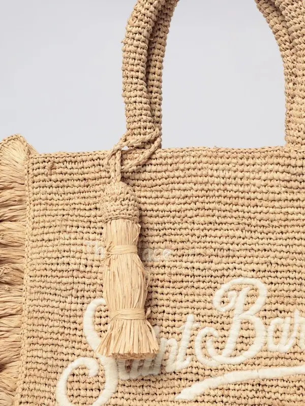 MC2 SAINT BARTH Raffia Tote Bag With Tassel Detail - Beige