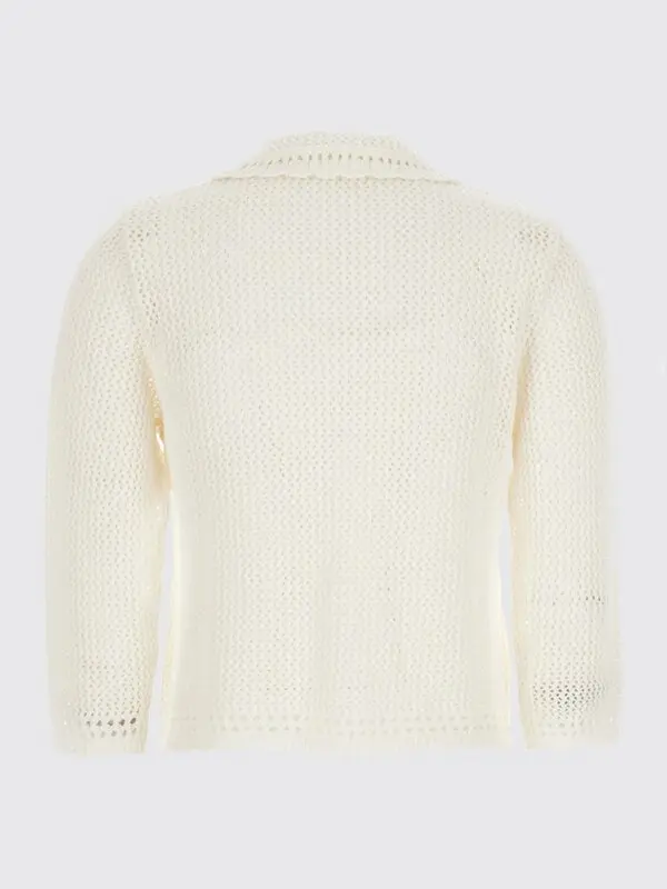 DUNST Linen And Cotton Blend Crochet Cardigan - Ivory