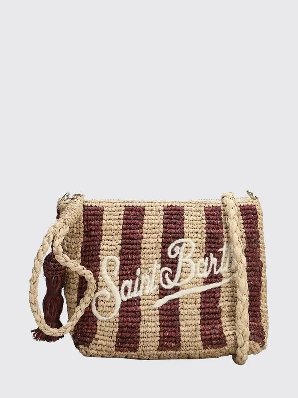 MC2 SAINT BARTH Mini Crochet Raffia Bag With Tassels - Beige