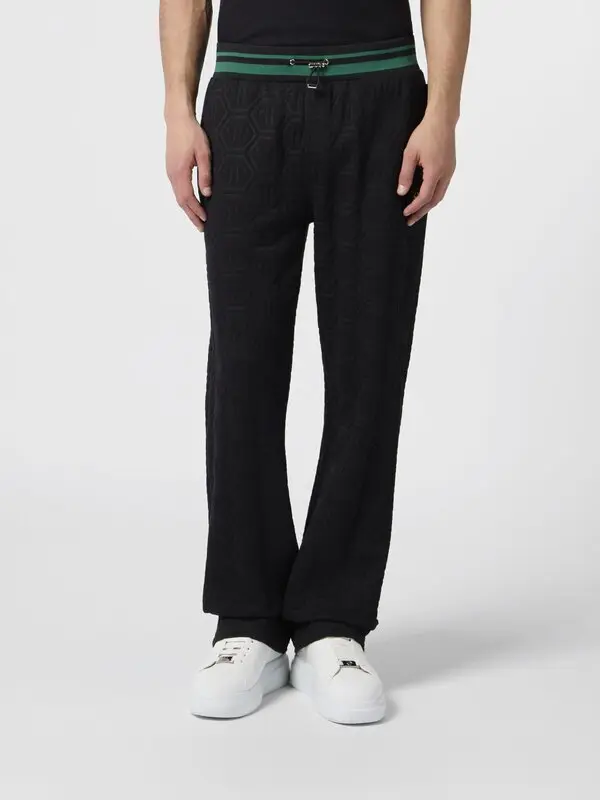 Philipp Plein Textured Logo Joggers - Black
