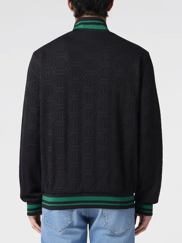 Philipp Plein Textured Zip-up Jacket - Black
