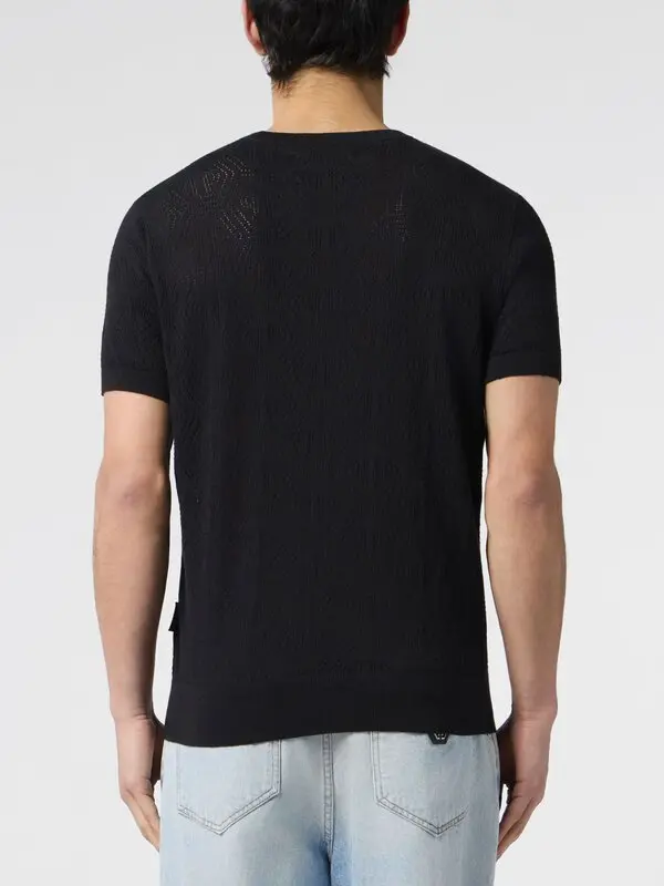 Philipp Plein Cotton Jumper With Perforated Monogram