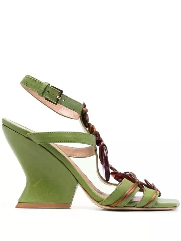 Alberta Ferretti Sculpted-wedge Heel Sandals