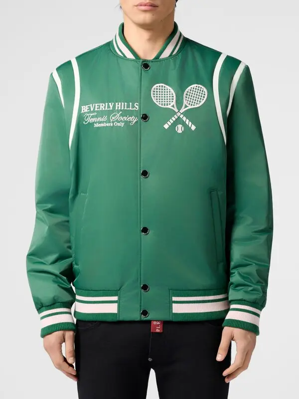 Philipp Plein Tennis Club Varsity Jacket - Green