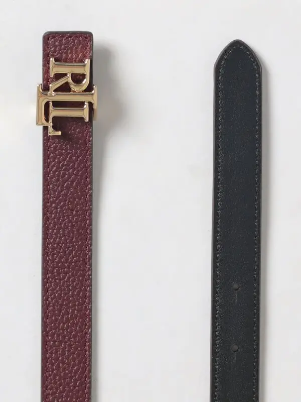 Ralph Lauren Reversible Leather Belt With Monogram Buckle