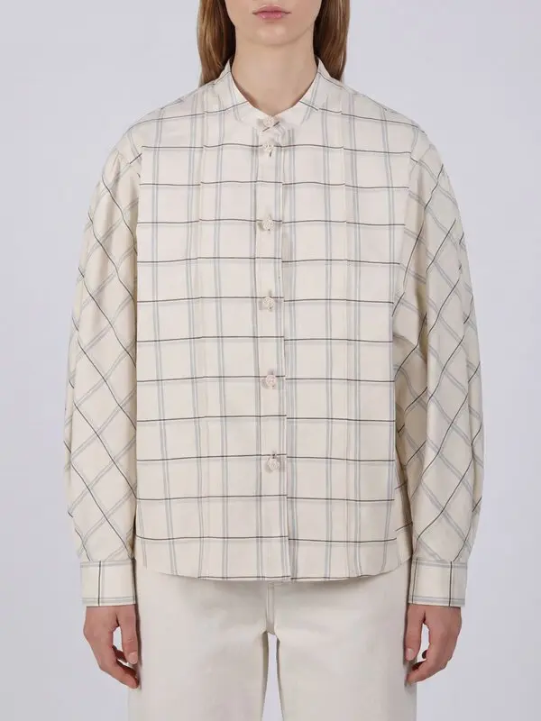 FORTE_FORTE Checked Shirt - White