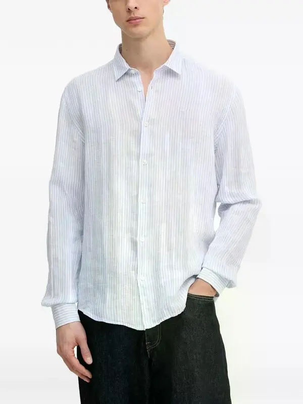 TRUSSARDI Striped Linen Shirt - White