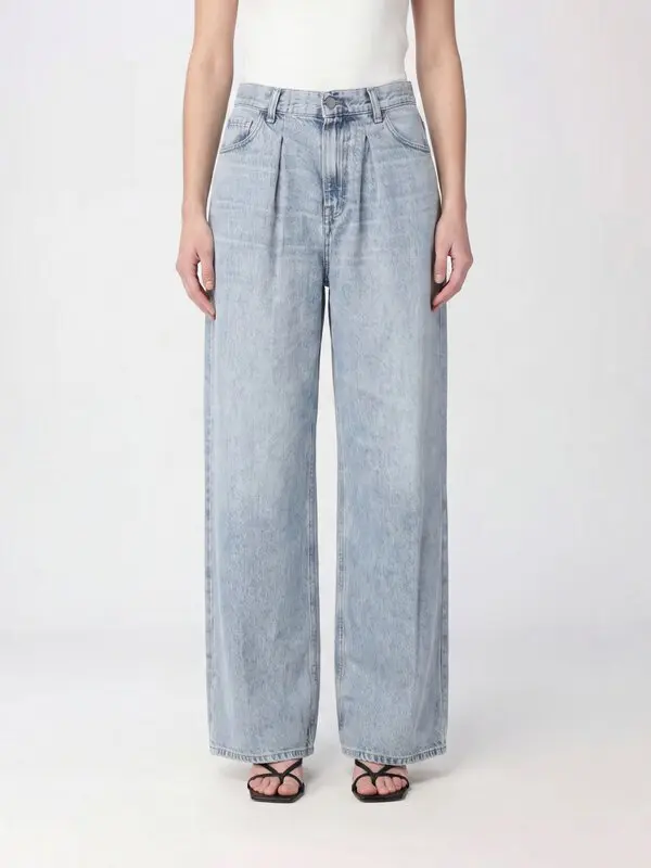 HAIKURE Pleated Wide Leg Jeans - Denim