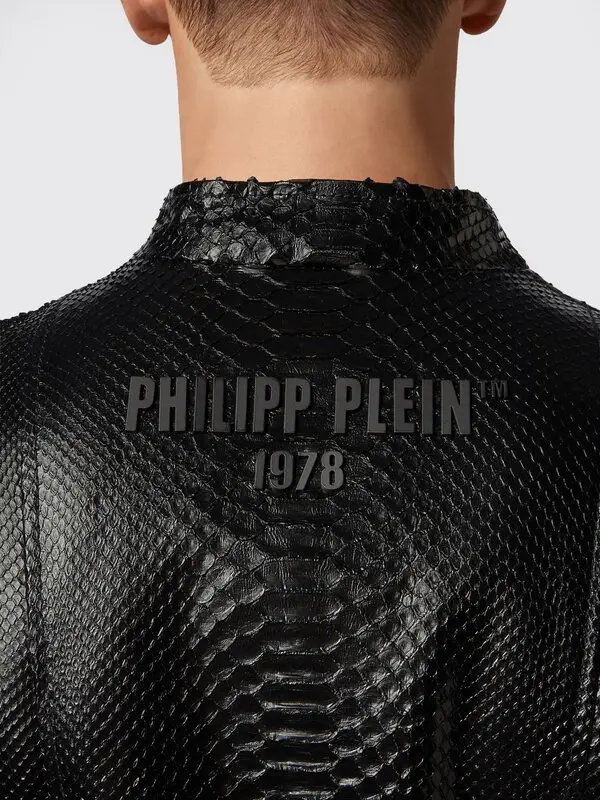Philipp Plein Textured Zip-up Jacket - Black