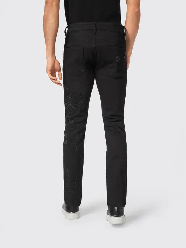 Philipp Plein Embellished Straight Leg Jeans