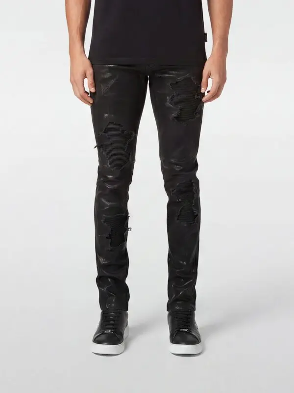 Philipp Plein Distressed Moto Jeans