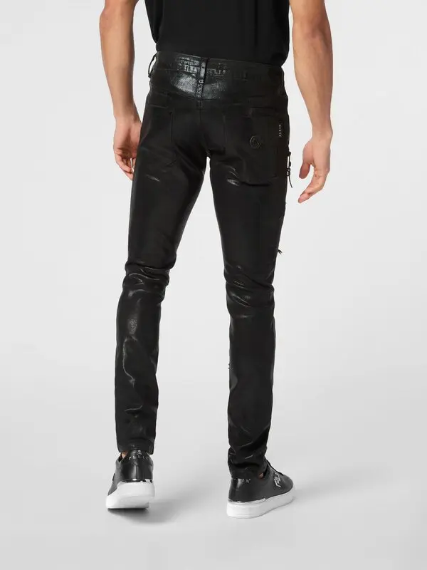 Philipp Plein Distressed Moto Jeans