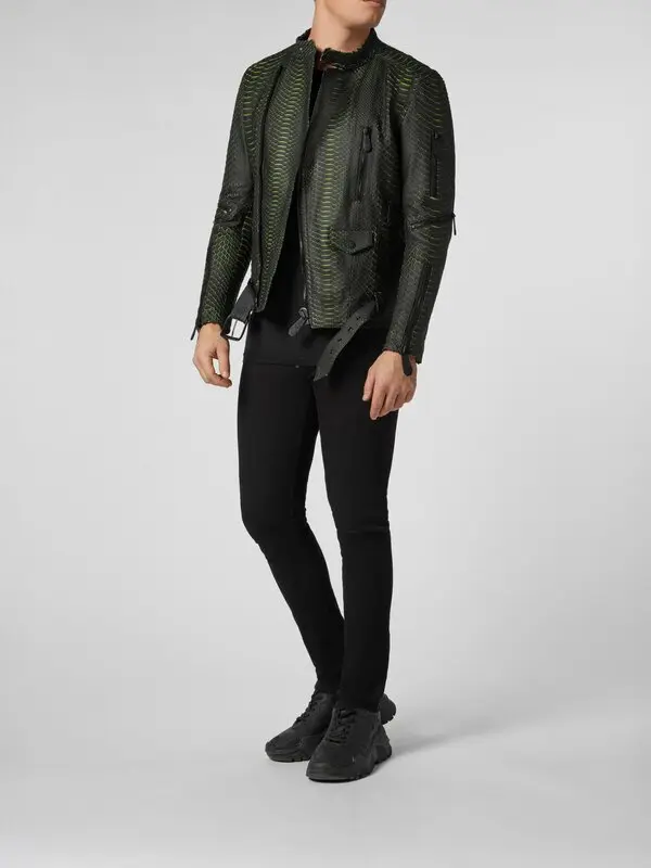 Philipp Plein Textured Moto Jacket