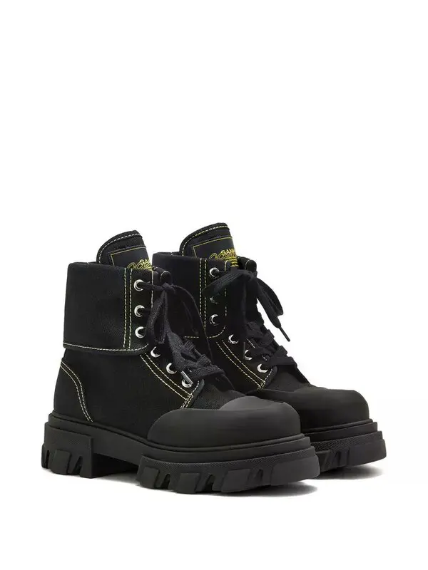 GANNI Trail Contrast-stitch Combat Boots