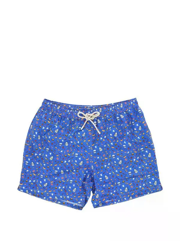 MC2 SAINT BARTH Bbq Print Swim Shorts - Blue