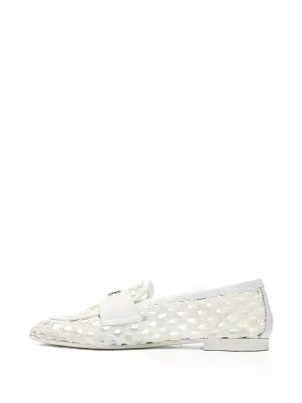 Casadei Leather Cut-out Loafers