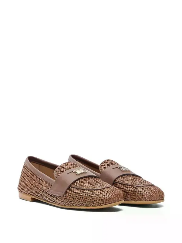 Casadei Hanoi Woven Leather Loafers