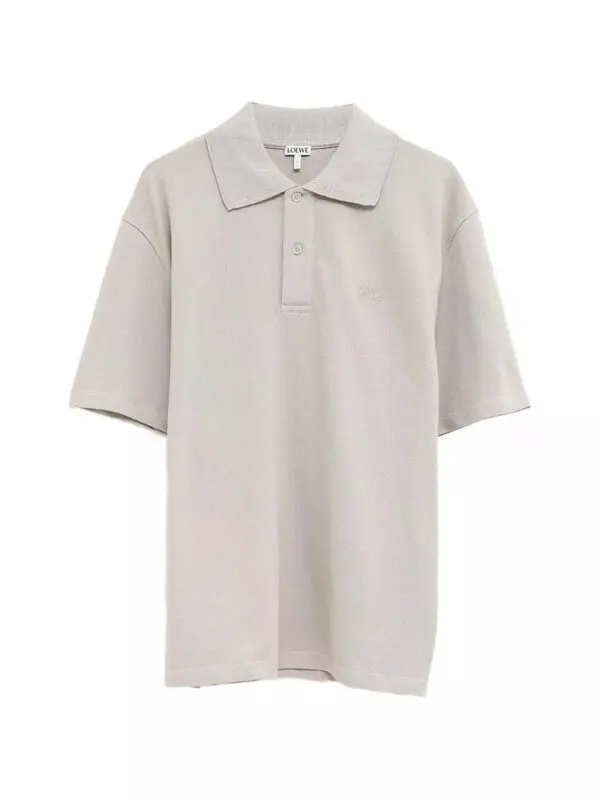 Loewe Anagram-embroidered Polo Shirt - Grey