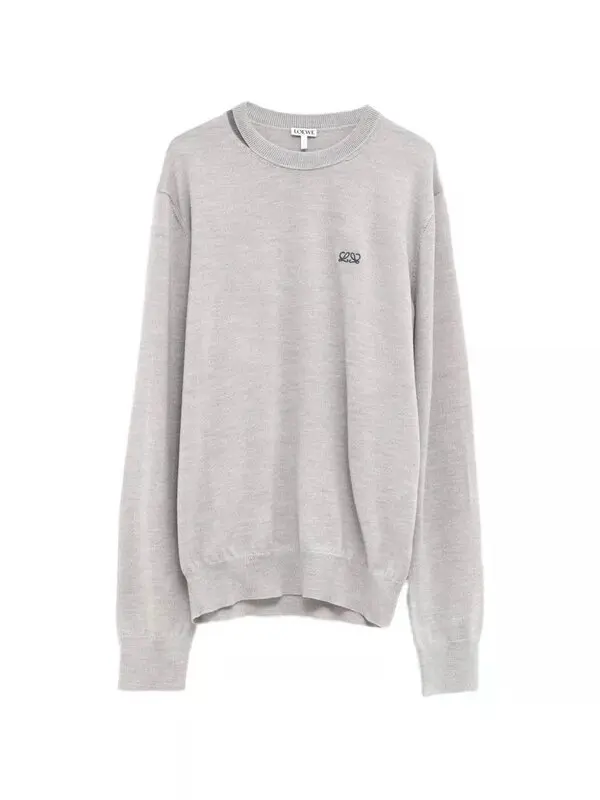Loewe Anagram Embroidered Sweater - Grey