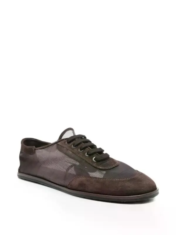 Dear Frances Panelled Suede Lace-up Sneakers