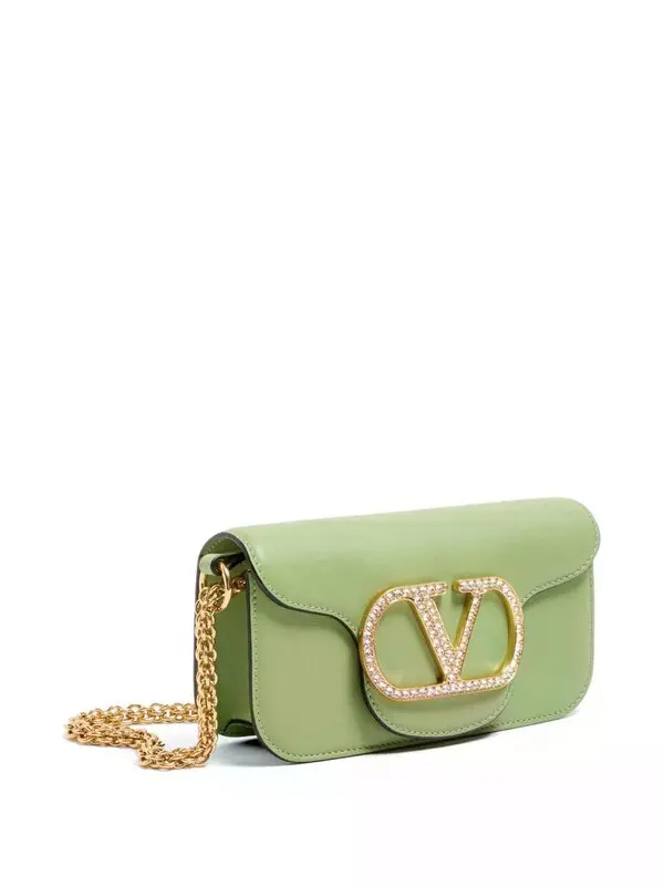 Valentino Garavani Locò Small Shoulder Bag With Jewel Logo - Green