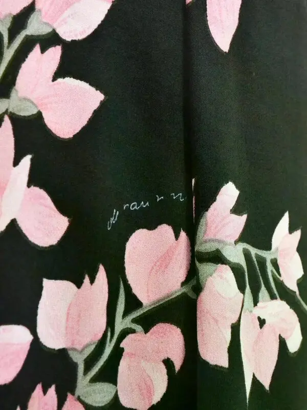 DE PARISINI VINTAGE Floral Print Belted Midi Dress