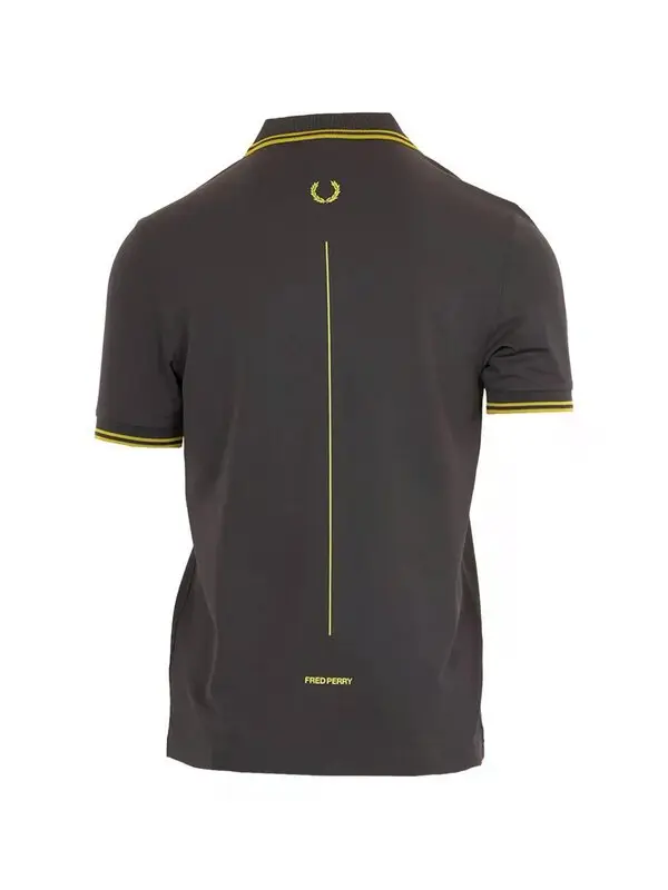 Fred Perry Tipping-detail Laurel Wreath Polo Shirt - Grey