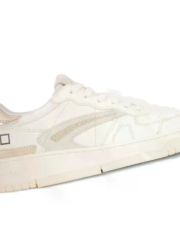 D.a.t.e. Torneo Glitter-panelled Leather Sneakers