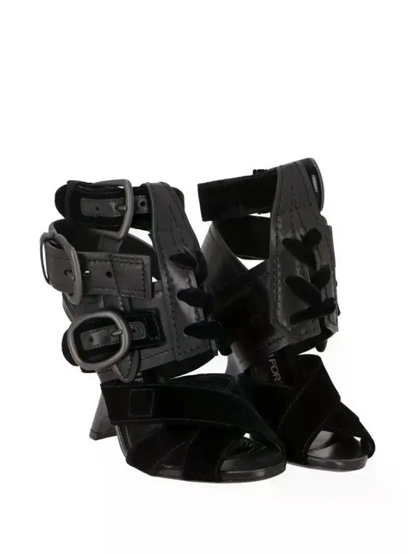 TOM FORD Buckle-fastening Lace-up Sandals - Black