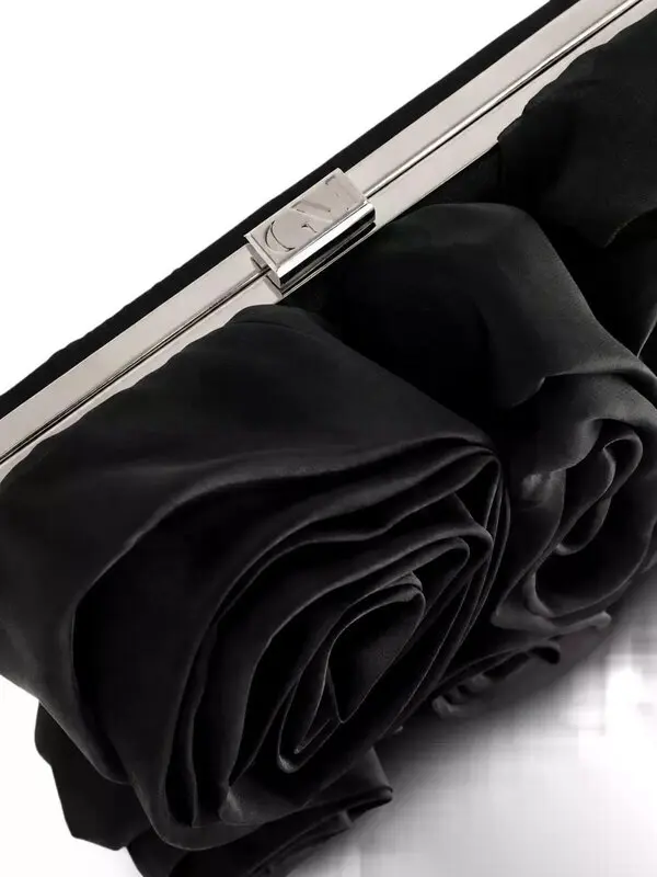 GEMY MAALOUF Clutch Bag With Floral Appliqué And Chain Strap