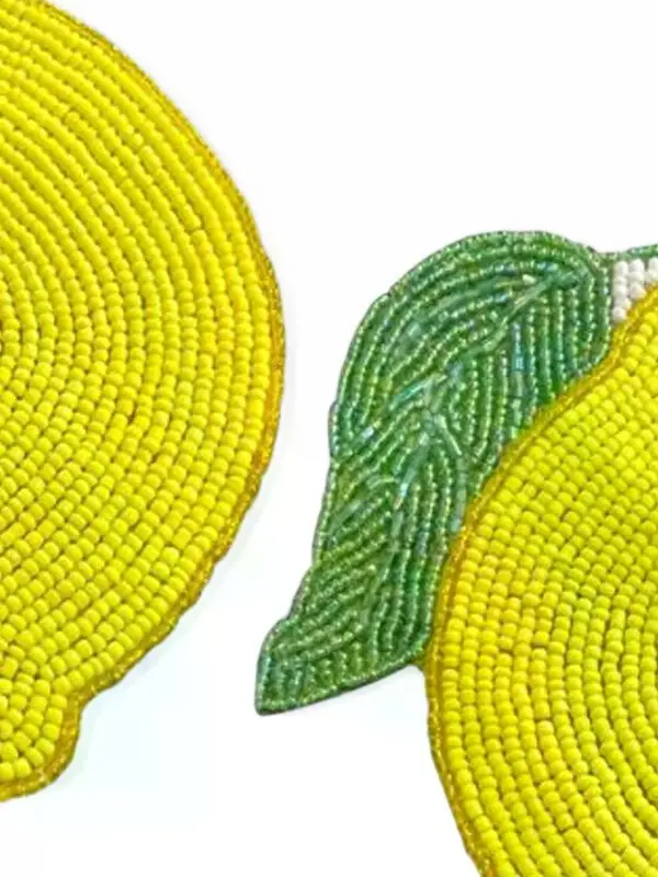 LES-OTTOMANS Beaded Lemon Coaster