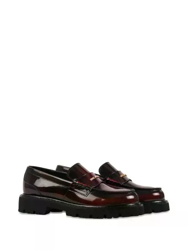 Karl Lagerfeld Lowell Leather Loafers - Red