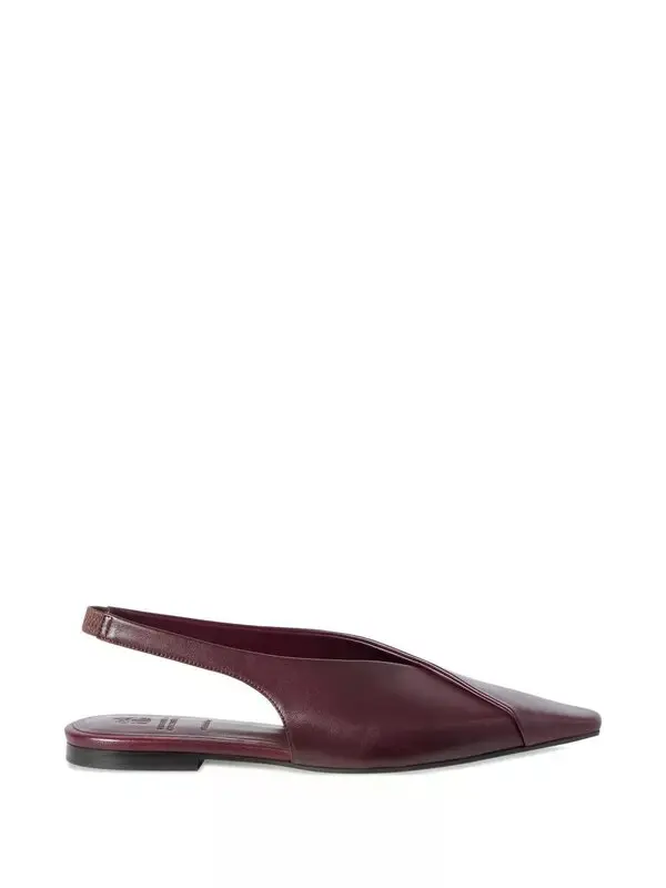 Brunello Cucinelli Calfskin Slingback Flats - Red