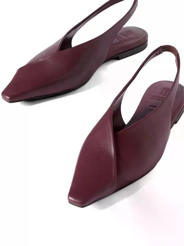 Brunello Cucinelli Calfskin Slingback Flats