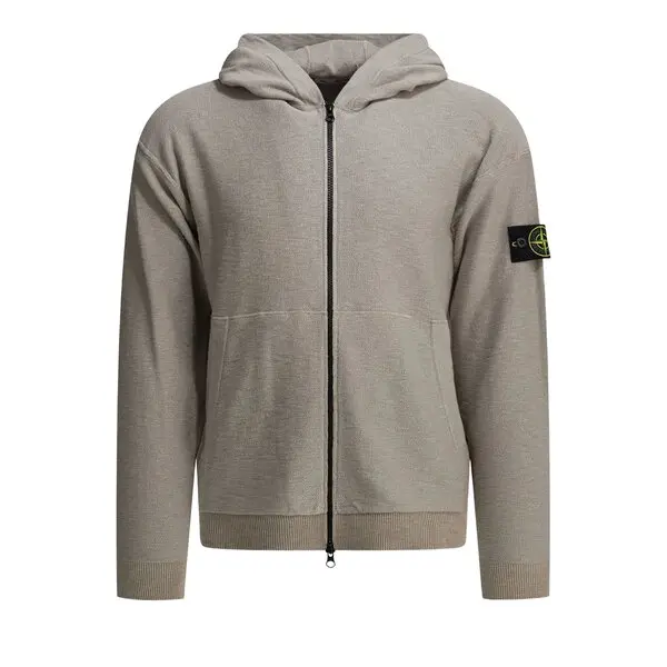 Stone Island Basic Zip-up Hoodie - Tan