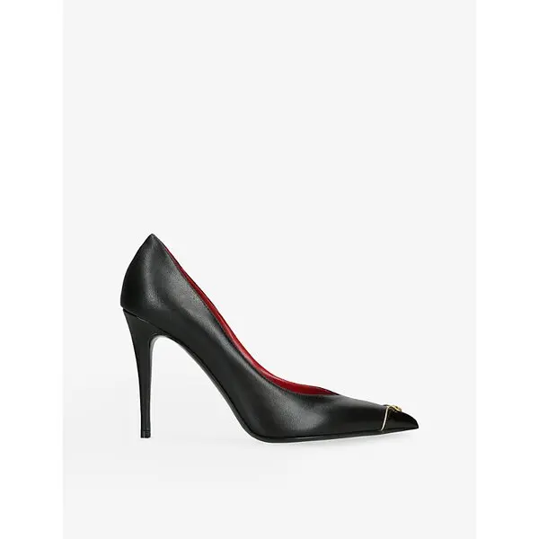 Valentino Garavani Hearttip Leather Heeled Courts - Black