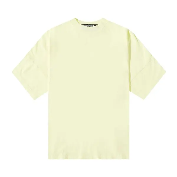 Palm Angels Garment Dyed Oversized Mock Neck Tee - Yellow