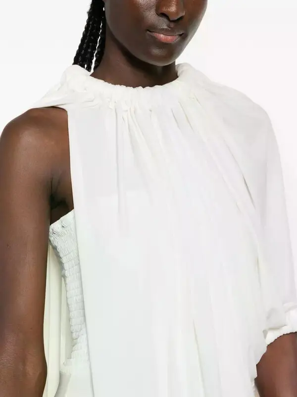 Coperni Draped Smocked Midi Dress