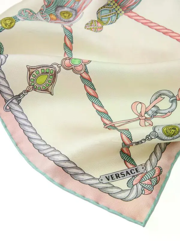 Versace Medusa Rope-print Scarf - Neutrals