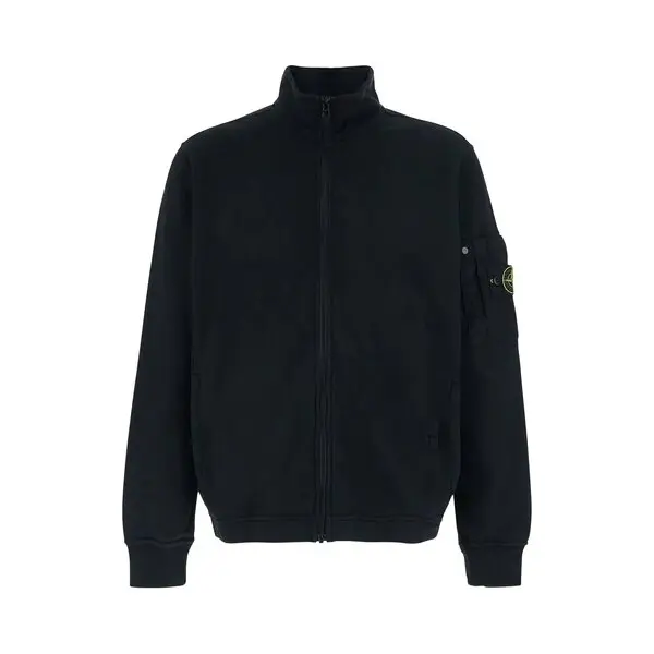 Stone Island Zip Up Cardigan - Black