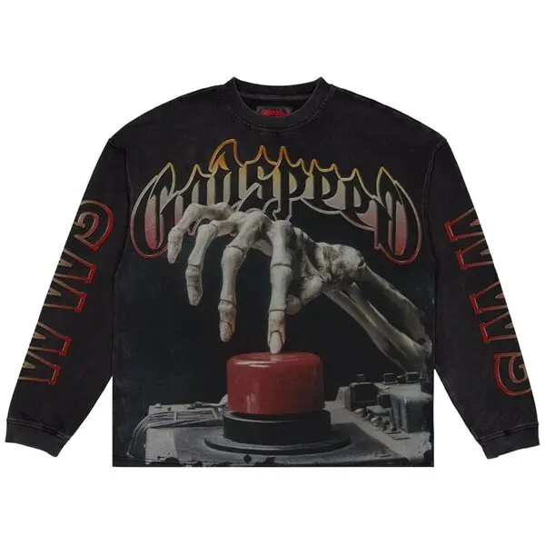 GODSPEED Code Red Long-sleeve T-shirt Wash - Black