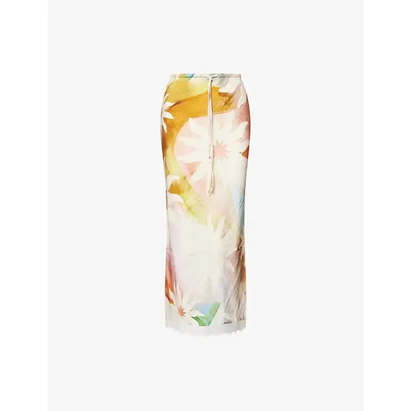 NEVER FULLY DRESSED Soleil Dorris Printed Woven Midi Skirt - Multi