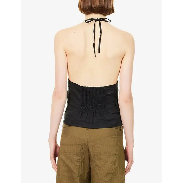 DEIJI STUDIOS Halterneck Sleeveless Linen Top