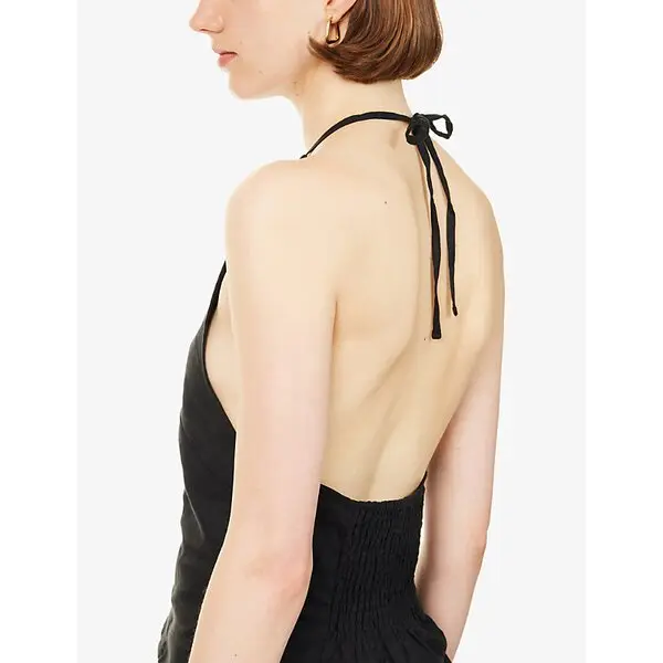 DEIJI STUDIOS Halterneck Sleeveless Linen Top