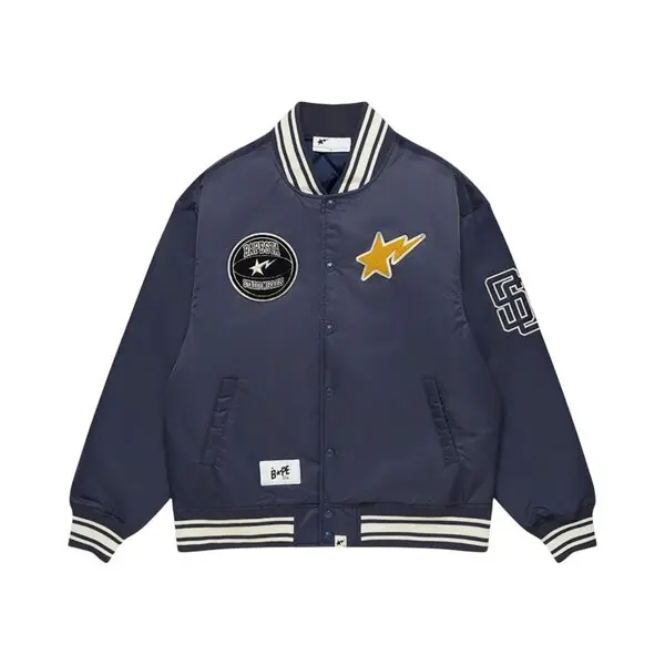 A BATHING APE X Stadium Goods Varsity Jacket - Blue