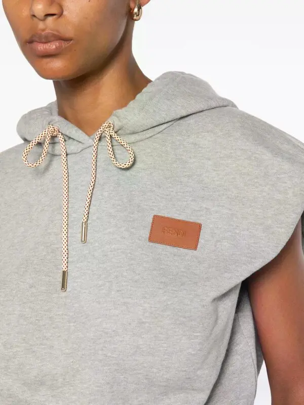 Fendi Logo Patch Sleeveless Hoodie