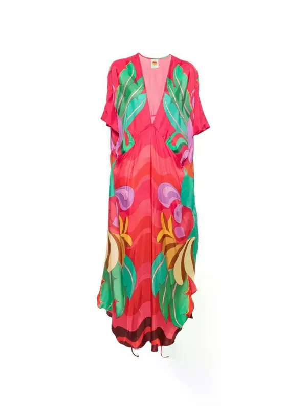 Farm Rio Banana Queen Graphic-print Maxi Dress - Pink