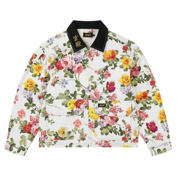 PALACE Floral Print Worker Jacket - White