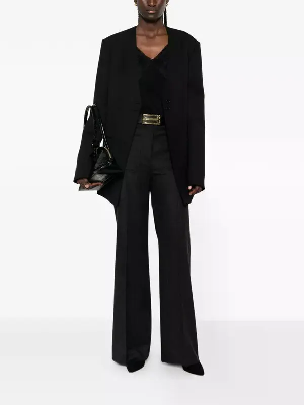 Victoria Beckham Flannel Wide-leg Trousers