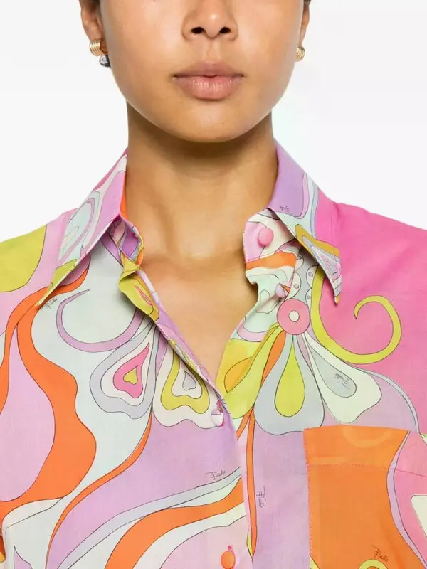 Emilio Pucci Iride Print Silk Shirt